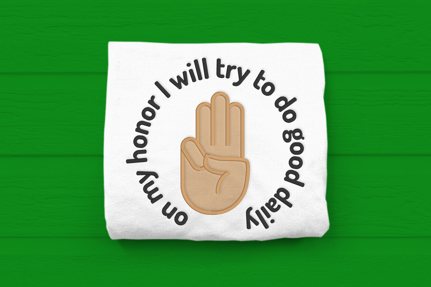 Oath Hand Applique Embroidery File – Designed by Geeks