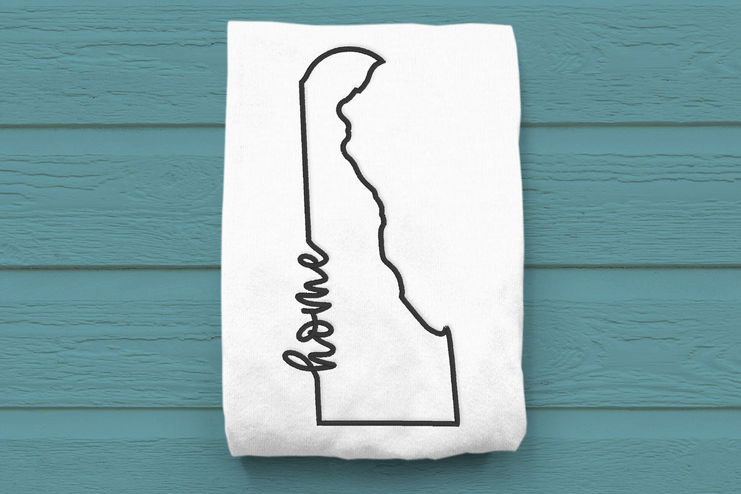 Delaware Home State Outline Embroidery Design – Designed by Geeks
