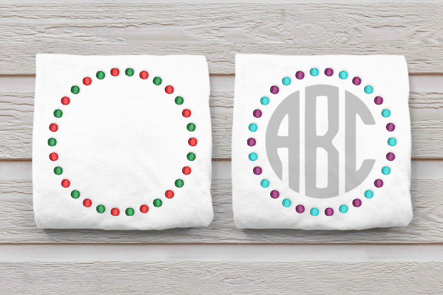 Dual Dot Round Monogram Frame Embroidery Design – Designed by Geeks