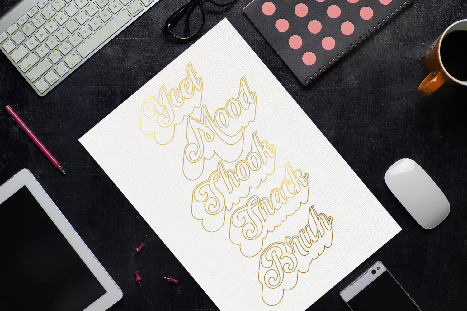 Millennial Slang Words SKETCH Single Line SVG File – Designed by Geeks