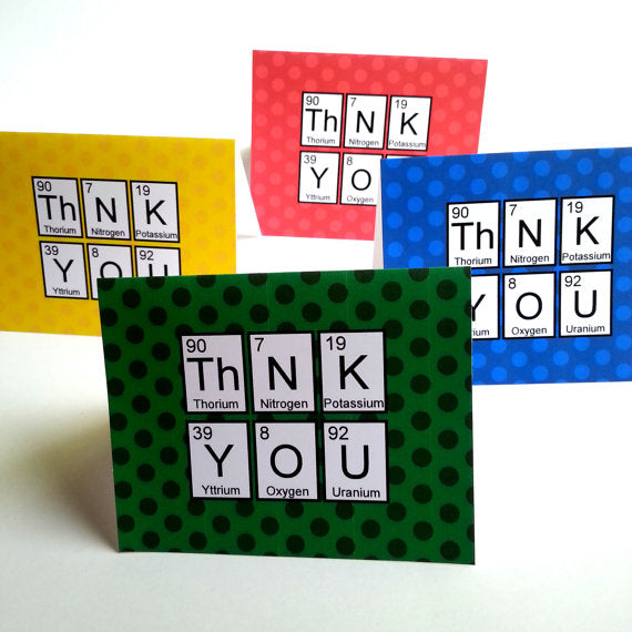 Geek Up! Periodic Table Thank You Cards Digital Download - PDF File ...
