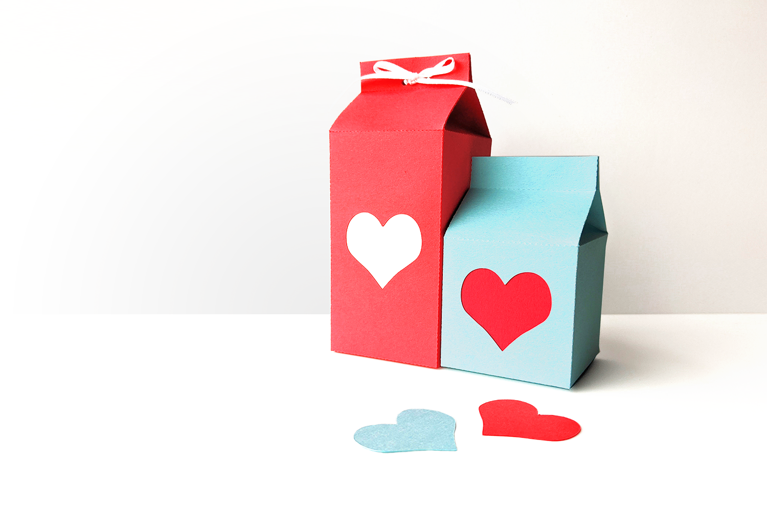 Milk Carton Boxes with Heart Cutout SVG File Cutting Template ...