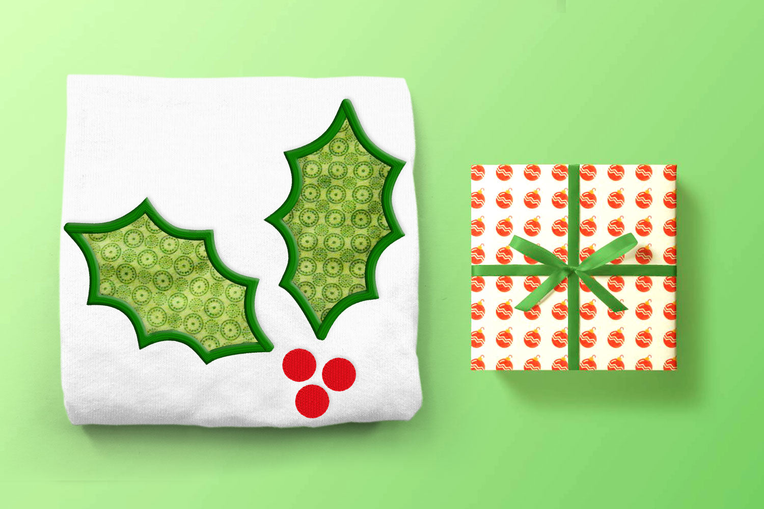 Holly Applique Embroidery Design – Designed by Geeks