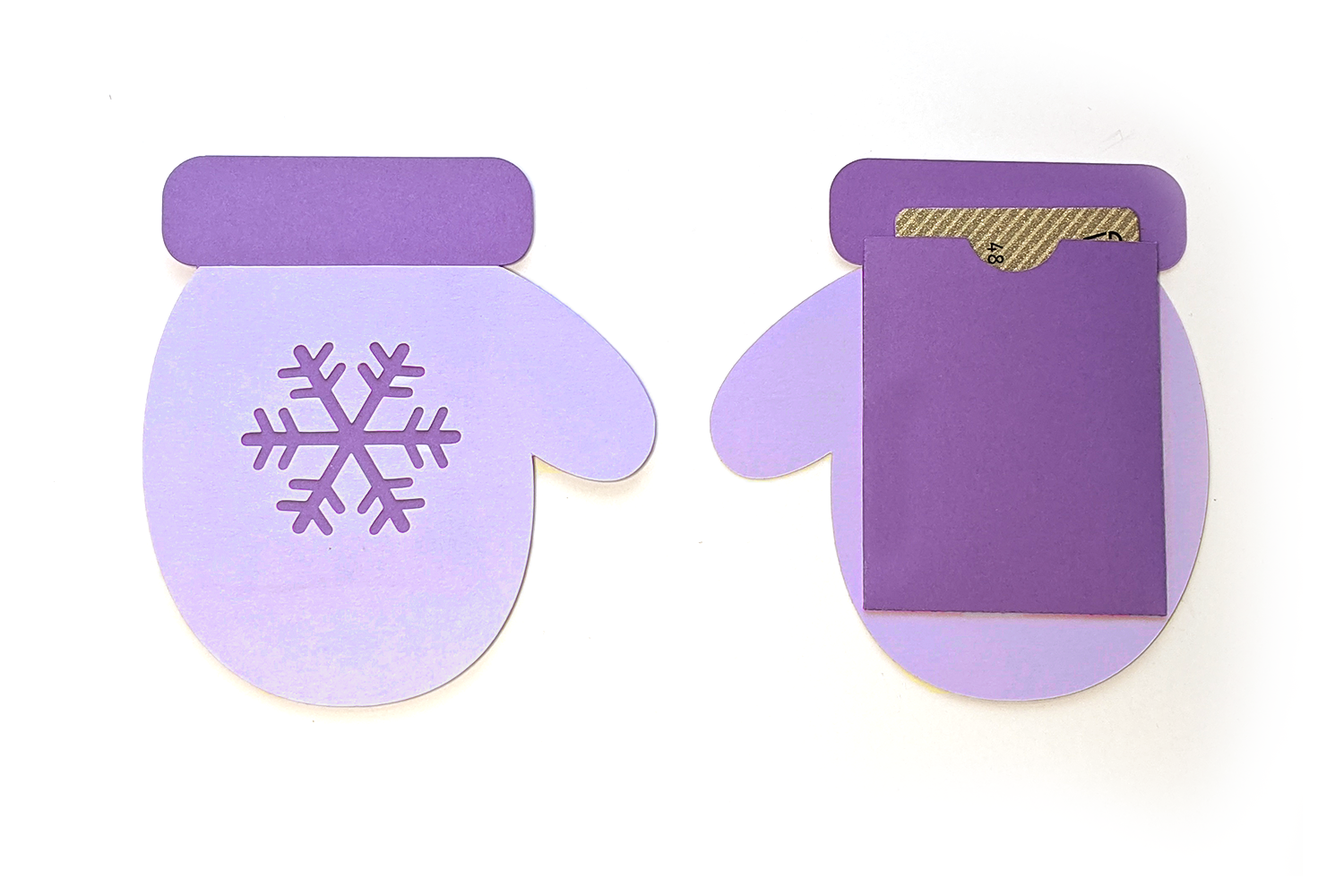 Mitten with Snowflake Gift Card Holder SVG File Cutting Template ...