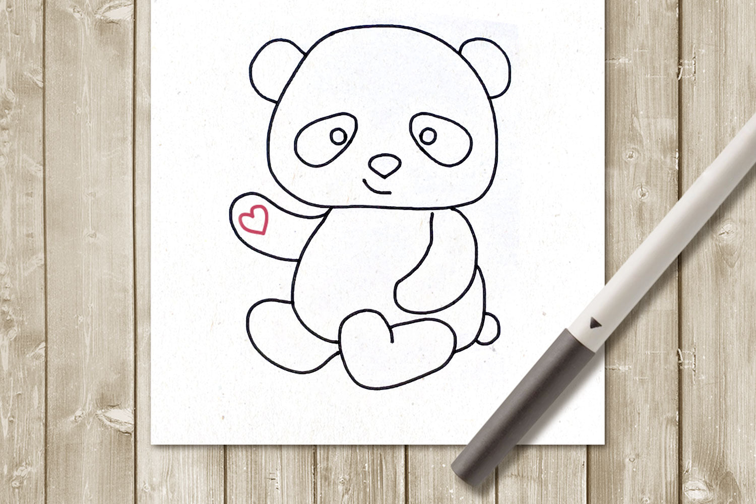Panda SVG SKETCH Single Line Drawing File Template – Designed by Geeks