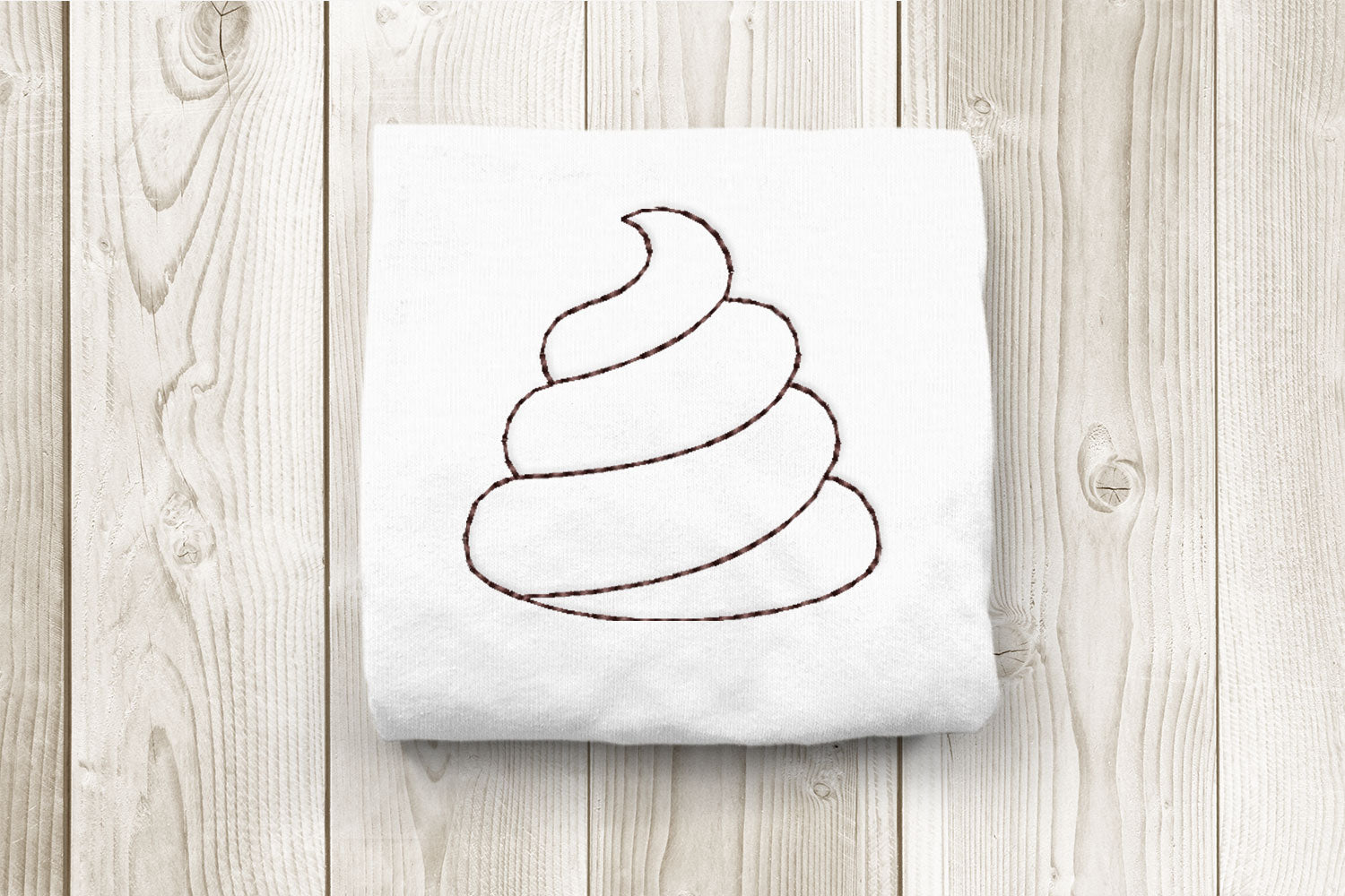 Poop Emoji Linework Embroidery Design – Designed by Geeks