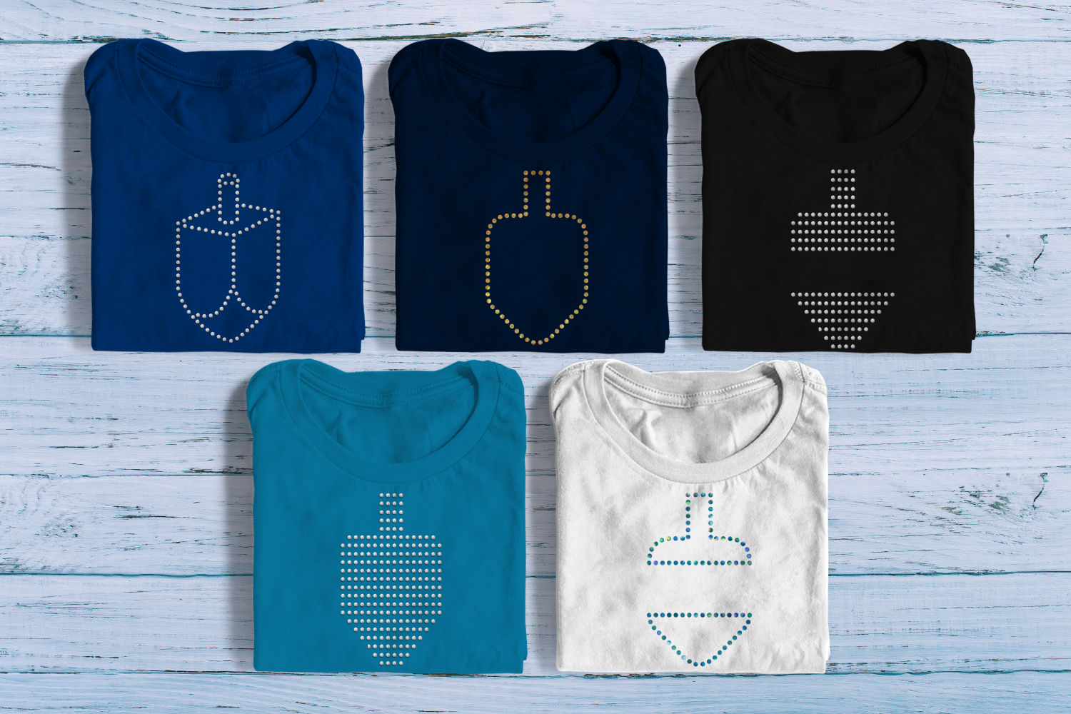 Rhinestone Dreidel SVG File Template Set – Designed by Geeks