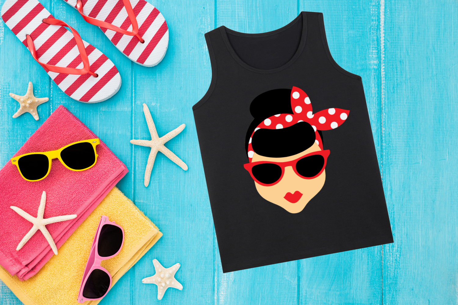 Rockabilly Girl with Headband SVG File Cutting Template – Designed by Geeks