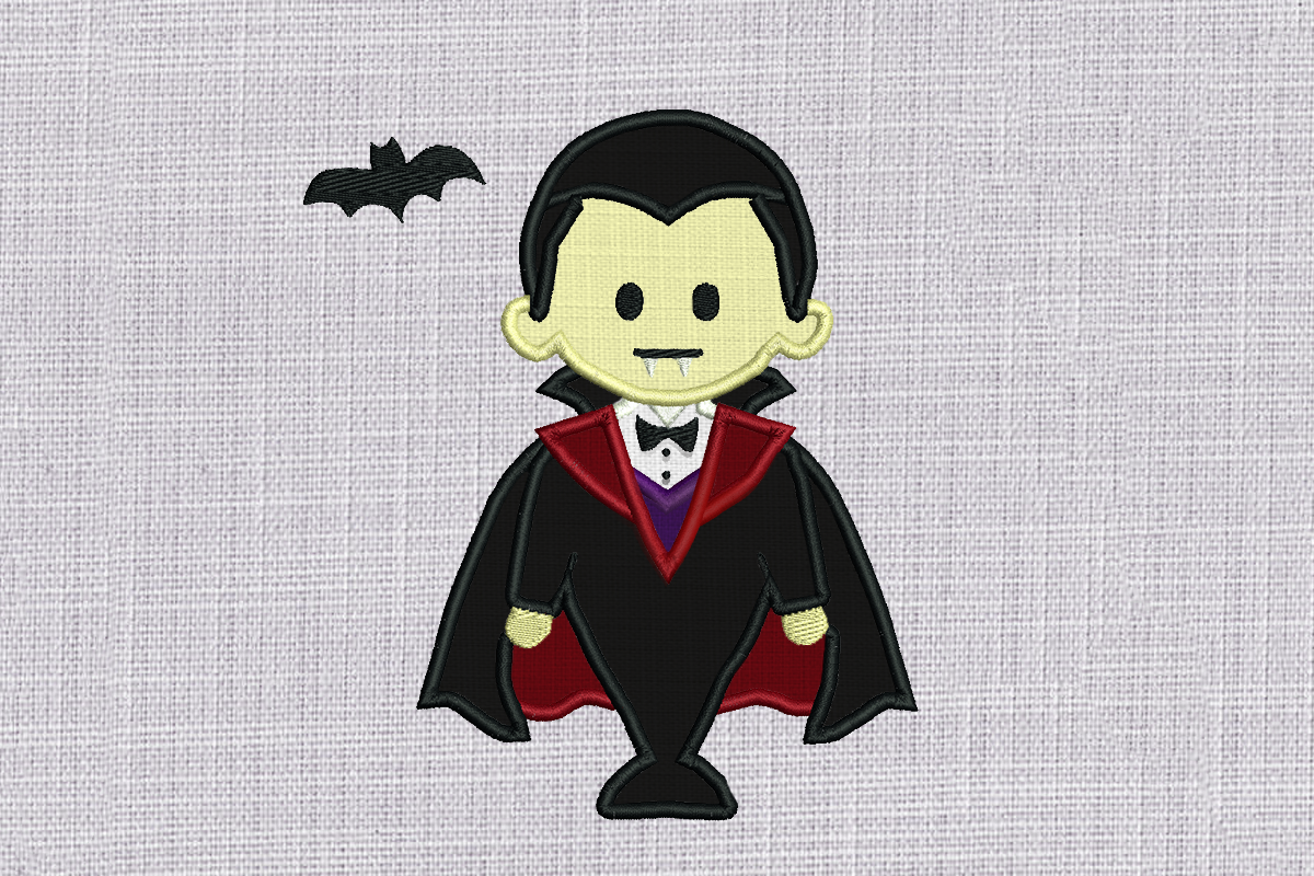Vampire Applique Embroidery Design – Designed by Geeks