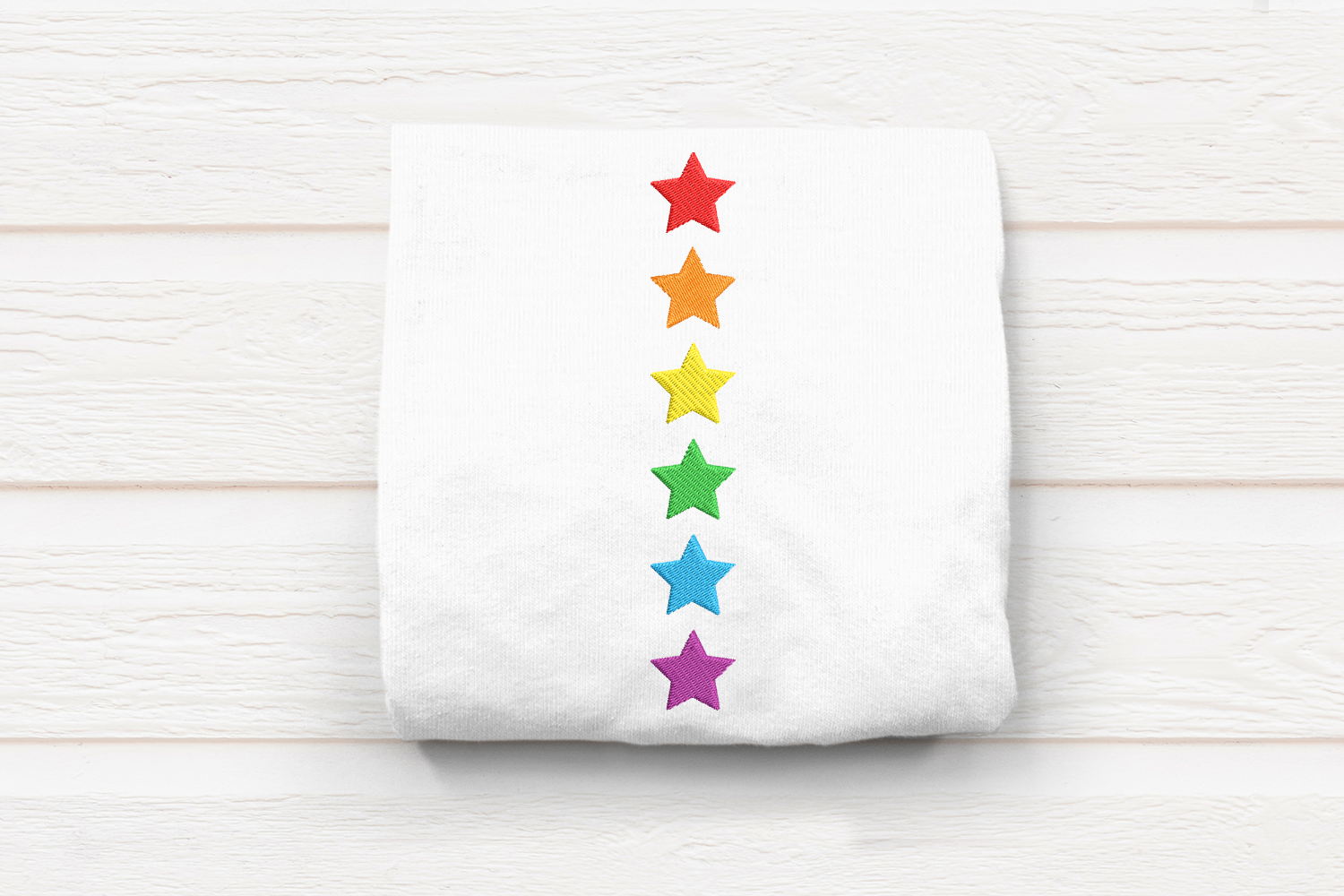 Vertical Row of Stars Embroidery Design – Designed by Geeks