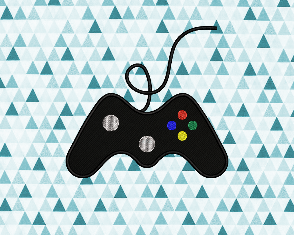 Video Game Controller Applique Embroidery Design File – Designed by Geeks
